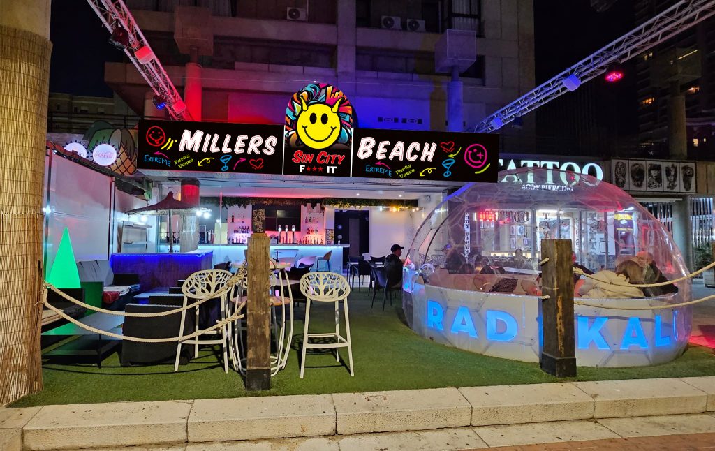 MILLERS BEACH BAR BENIDORM – FRANK THE STAG MAN BENIDORM
